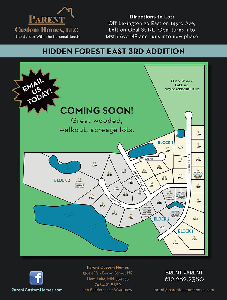 Hidden Forest East 3rd Addition | Parent Custom Homes